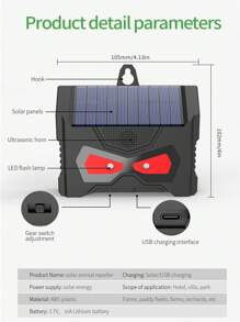 Solar Powered Ultrasonic Animal Repellent, Outdoor Waterproof ...