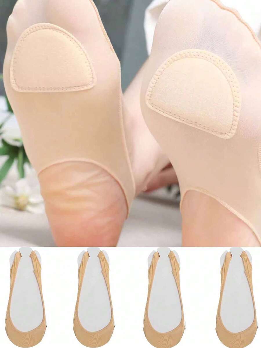 4 Pairs Half Palm Slingback Socks, Comfy Hollow Out Invisible Suspender ...