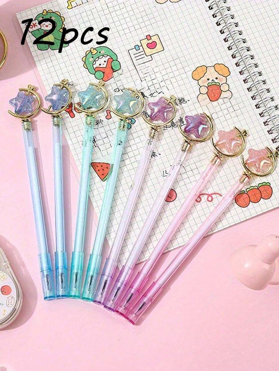 12pcs 0.5mm Creative Star Styling Neutral Pen High Appearance And Fresh ...
