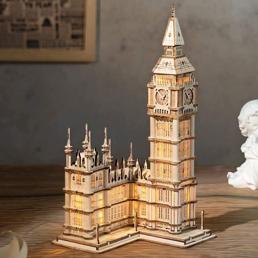 Rolife Tower Bridge Big Ben Wooden Model Kits For Adult 3D Puzzle To ...