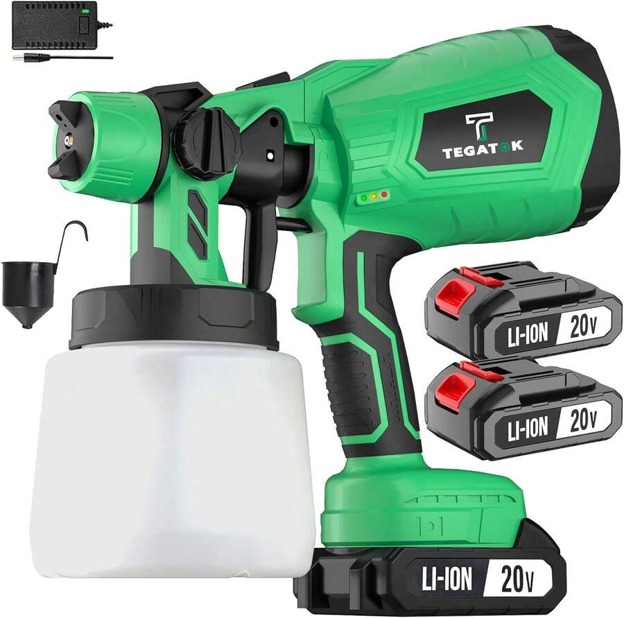 Cordless Paint Sprayer With Battery And Charge, Electric Spray Gun With ...