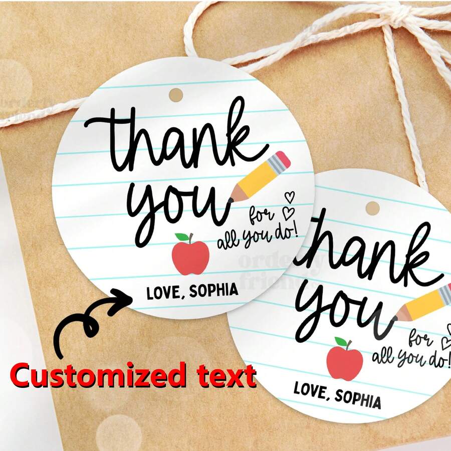 1pc Teacher Appreciation Gift Tags Thank You Teacher Gift Tag Cookie ...