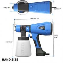 Royalswill 1000ml Cordless Spray Gun, Electric HVLP High-Power Spray ...