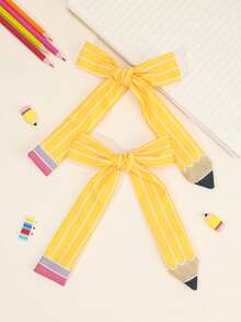 2pcs/4pcs Back To School Cartoon Decorative Hair Clips, Fabric Pencil ...