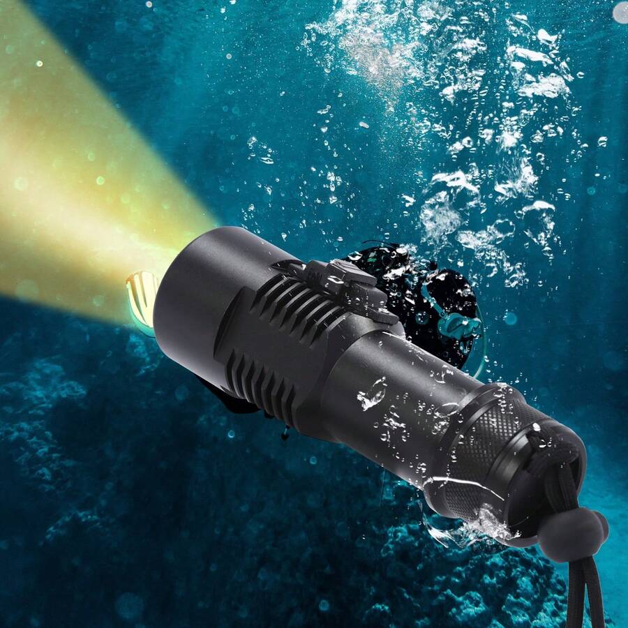 P70 22.2W Diving Scuba Flashlight Super Bright Led Yellow Torch Light ...