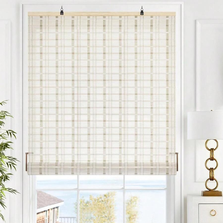 Local Delivery - Cordless Bamboo Blinds, Roll Up Shades For Windows ...