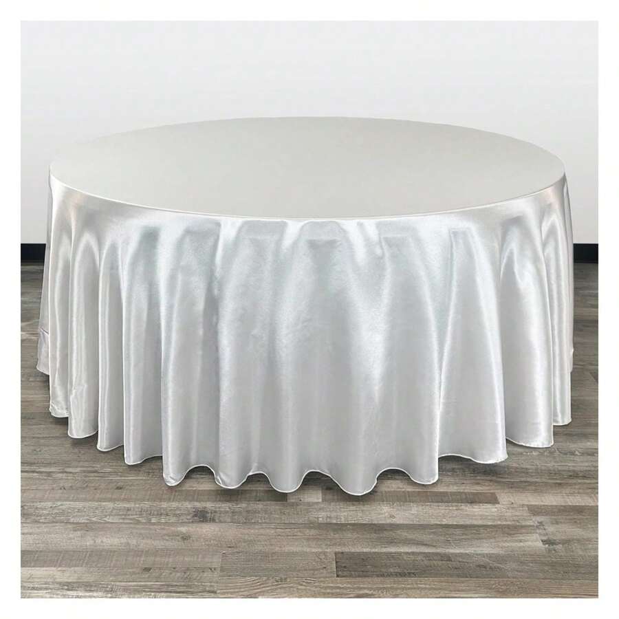 - 132 Inch Round Tablecloth White, Round Table Linens For 6 Ft Banquet ...