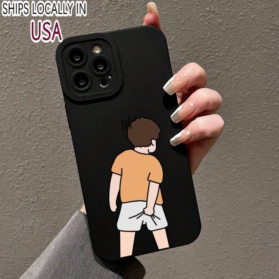 Funny Character Pattern Phone Case, 1 Count Decorative Phone Protector ...