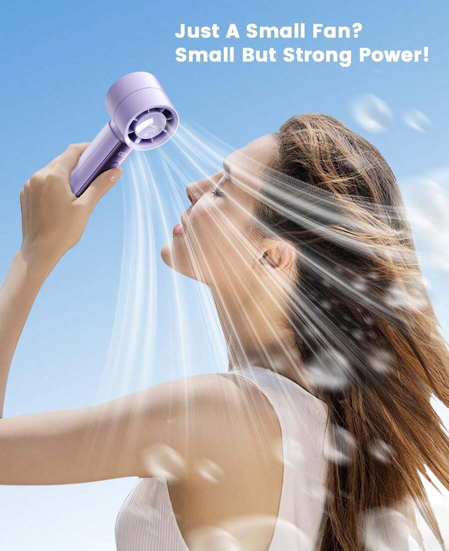 Portable Handheld Turbo Fan, 4000mAh Rechargeable High Speed Personal ...