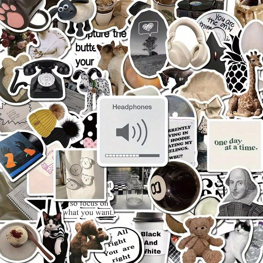 50 Pieces Of Modern, Fashionable And Classic Sticker Aesthetics Mobile ...