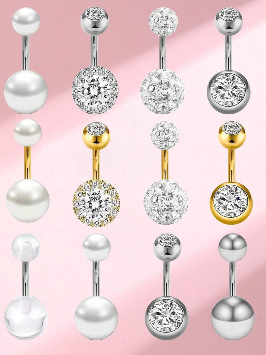 4pcs Stainless Steel 6mm Navel Rings/Belly Button Rings, Suitable For ...