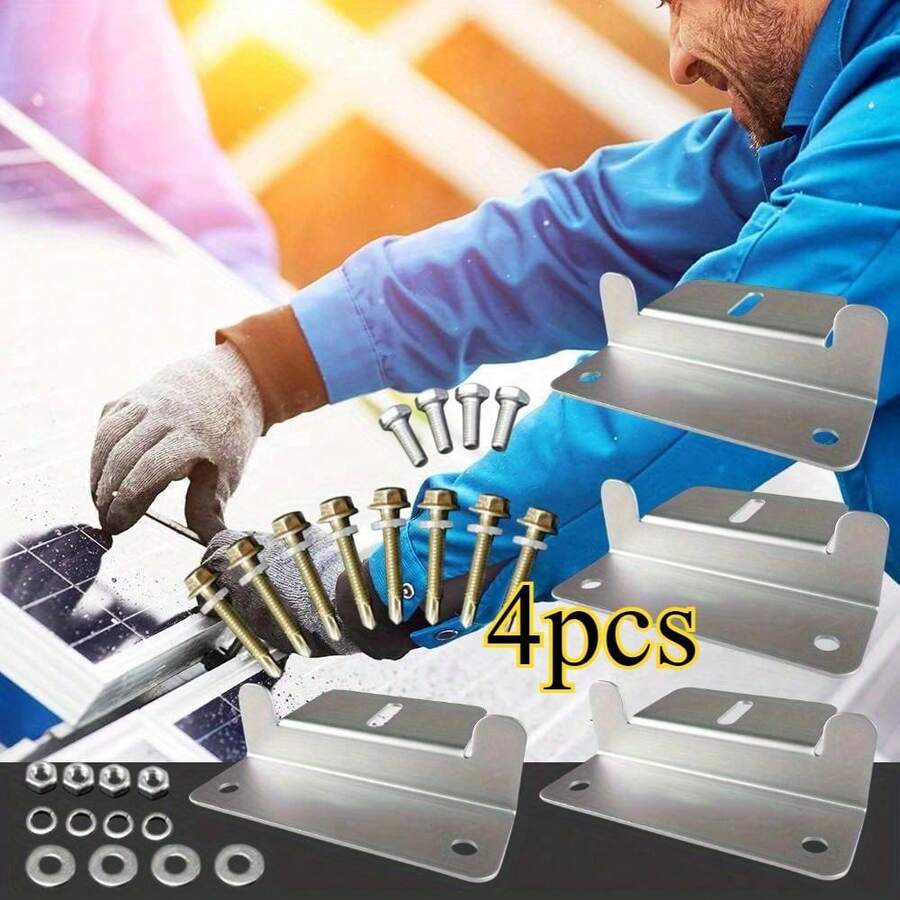4 Set Of Solar Panel Mounting Bracket Z Bracket RV Solar Panel Mounting ...