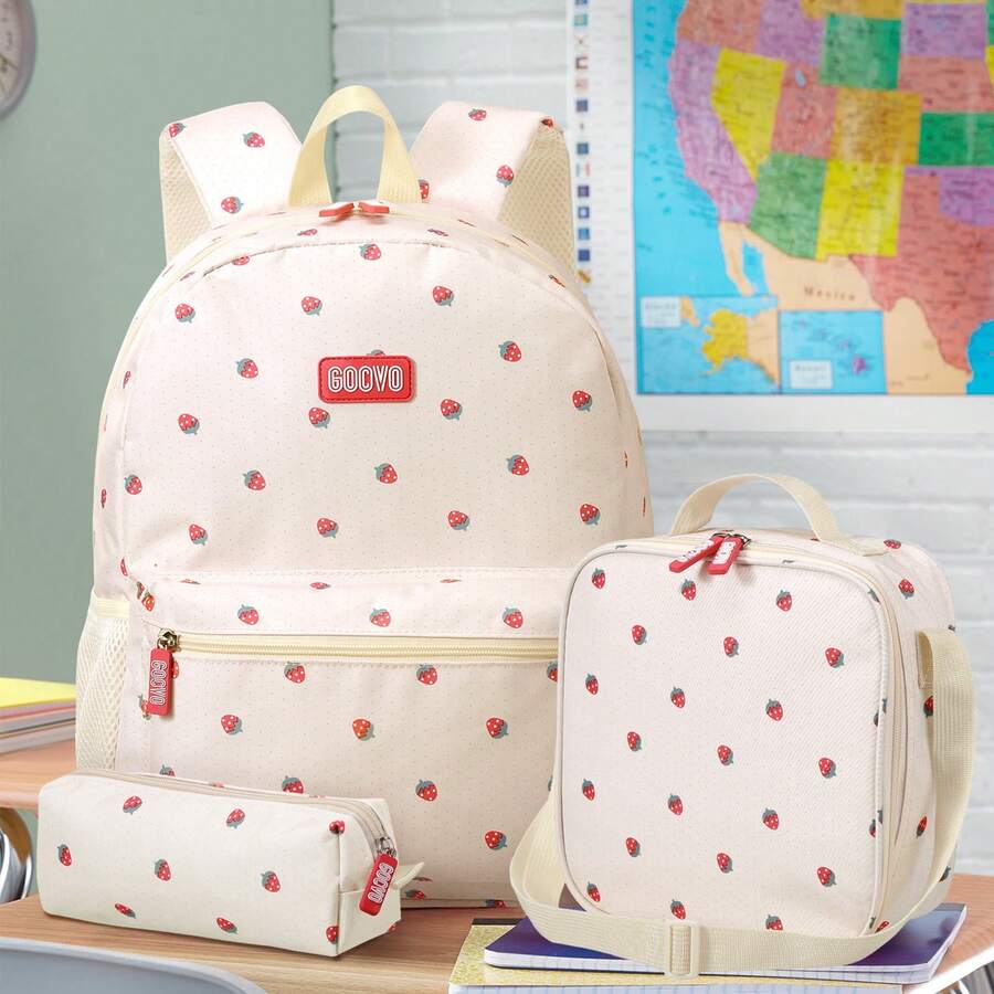 3pcs Kids Backpack Set For Girls School Bags Large Capacity Boys ...