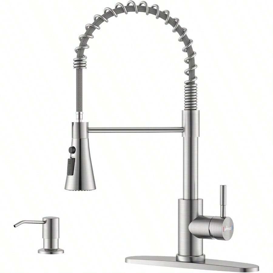 Kitchen FaucetKitchen Faucet With Soap Dispenser 18 Inch High Arc Pull ...