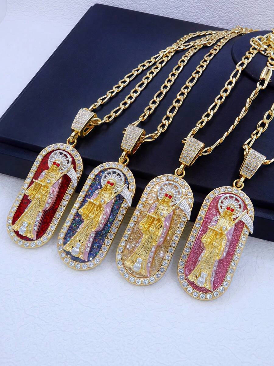 1pc Santa Muerte Necklace Chain Santisma Muerte Pendant/Charm St. Jude ...