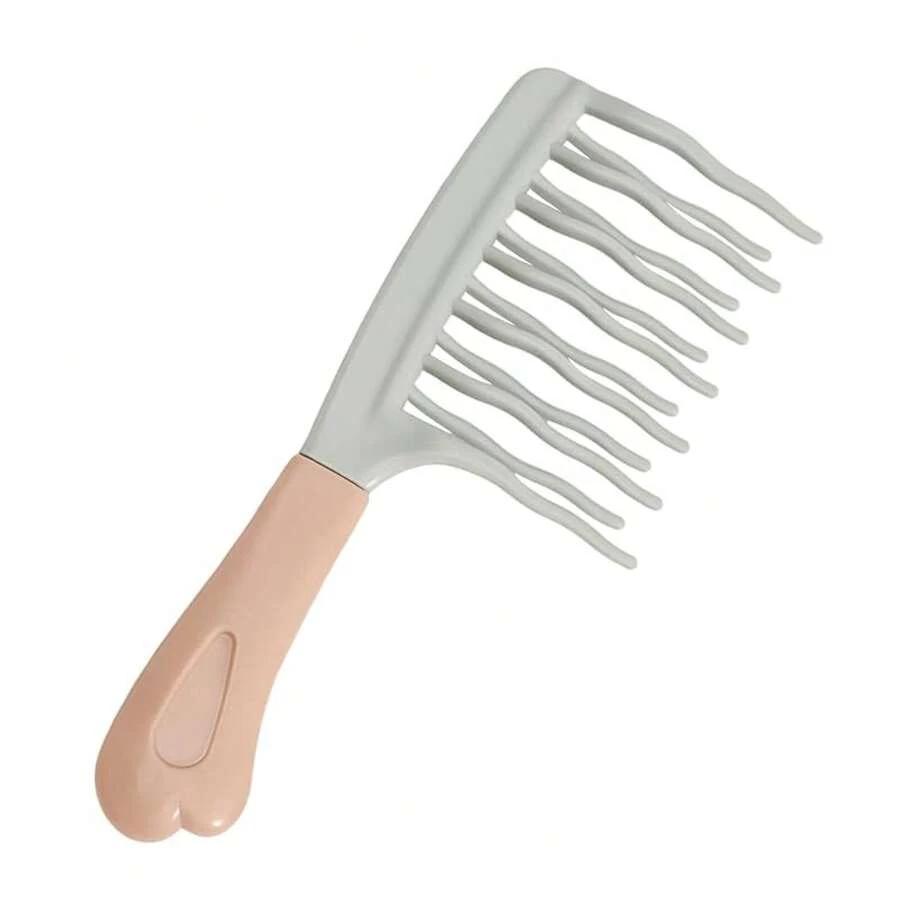 Wide Tooth Comb For Curly, Detangling Hair Brush With Double-Layer Wavy ...