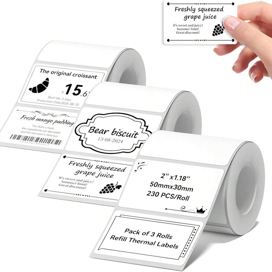 B1 Wireless Bluetooth Label Thermal Paper, 1 Roll Of 50*30mm White ...
