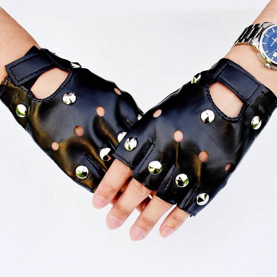 1 Pair Fashionable Fingerless Gloves, Suitable For Street Dance ...