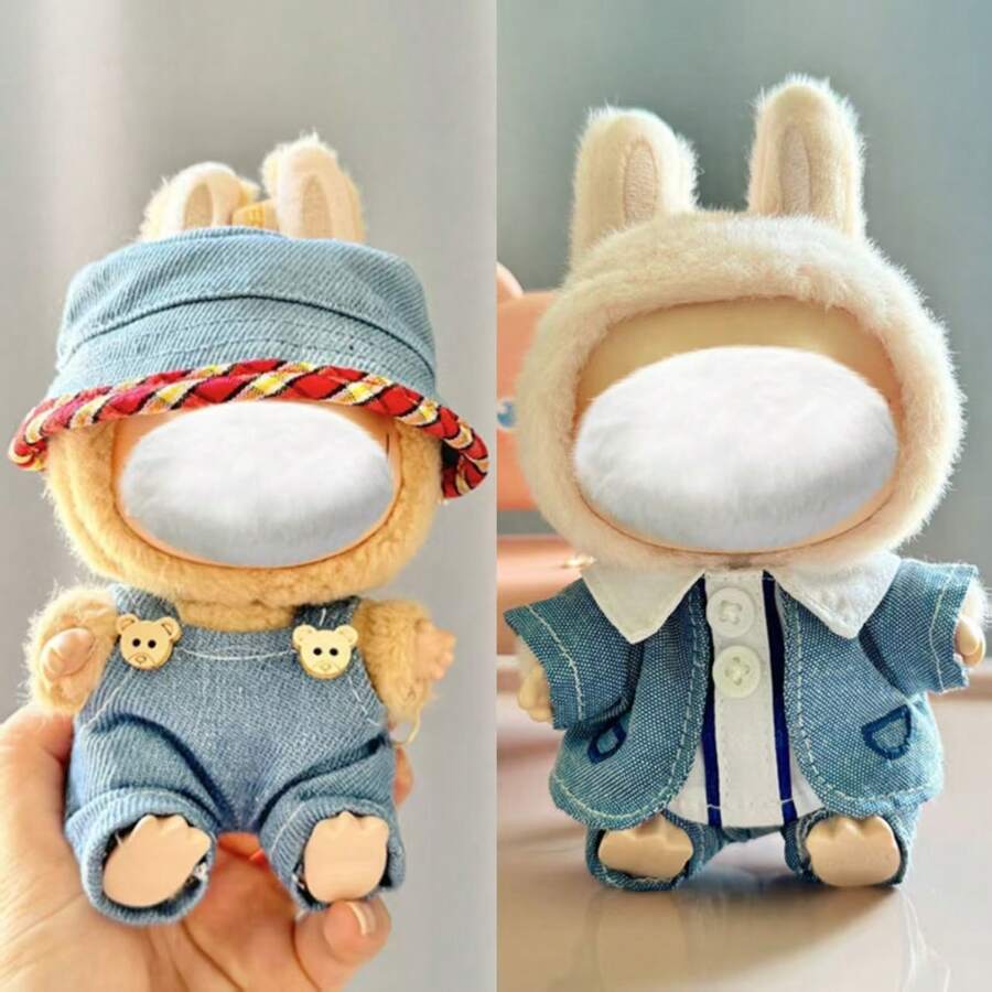 17cm LABUBU Doll Clothes Set, Denim Outfit For LABUBU Dolls (Doll Not ...