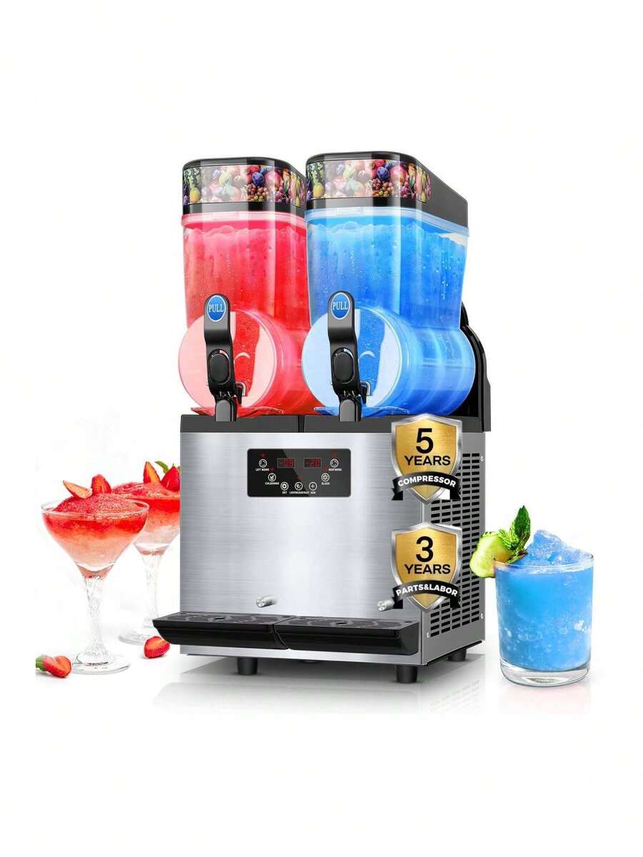 Commercial Slushie Machine, 30L Margarita Machine, 2-Flavor Commercial ...