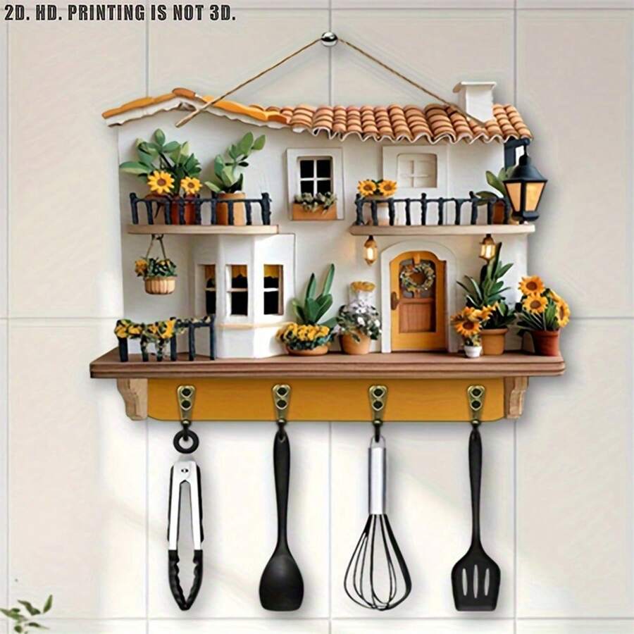 Key Holder For Wall With Shelf Farmhouse Key Rack With 4 Retro Keys ...