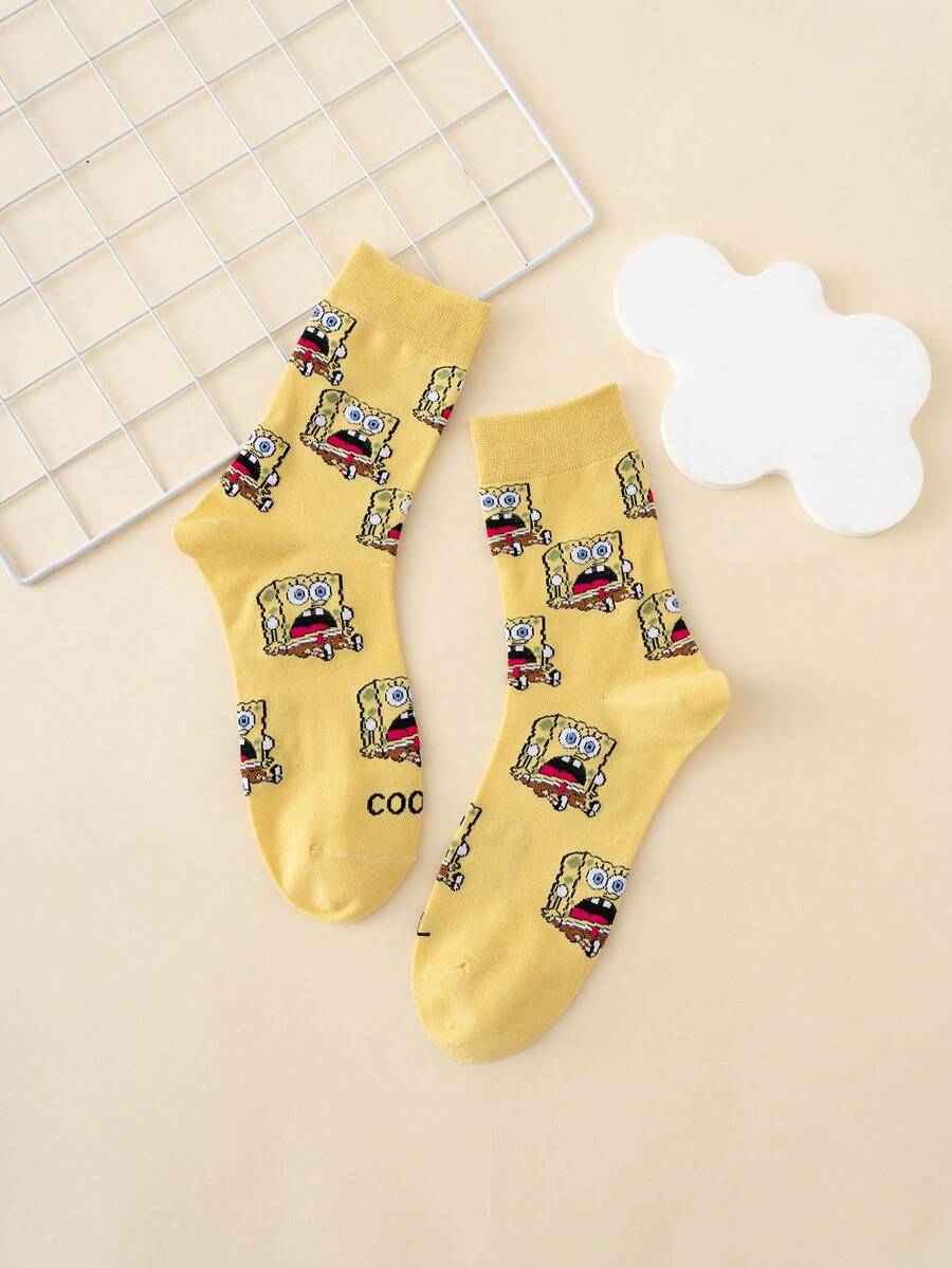 SPONGEBOB 1 Pair Unisex Funny Personalized Cartoon Cute Colorful ...