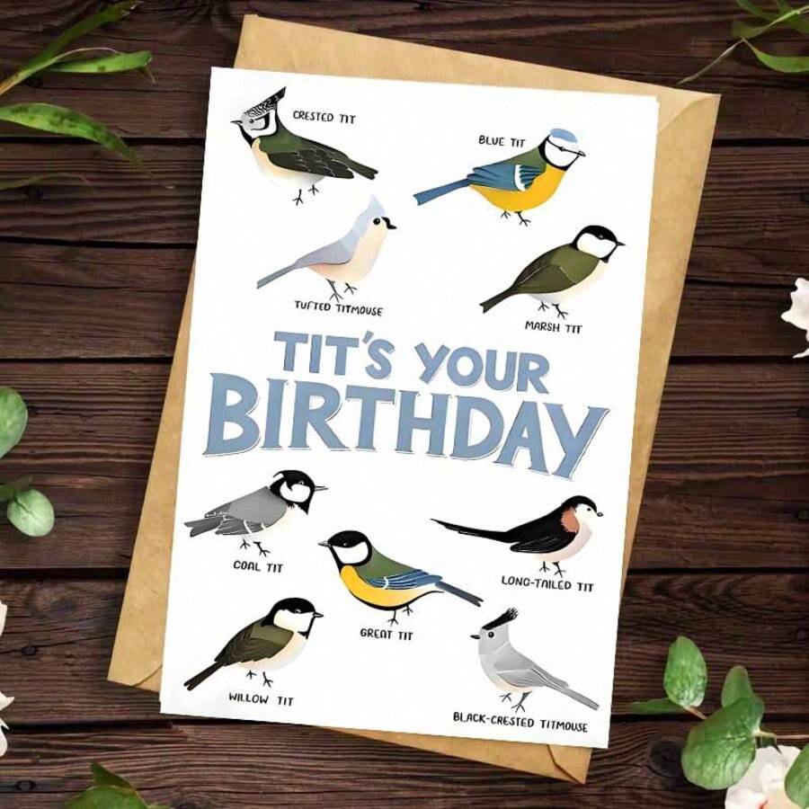 1 Pc Adorable Charming Bird Themed Birthday Greeting Card With Envelope ...