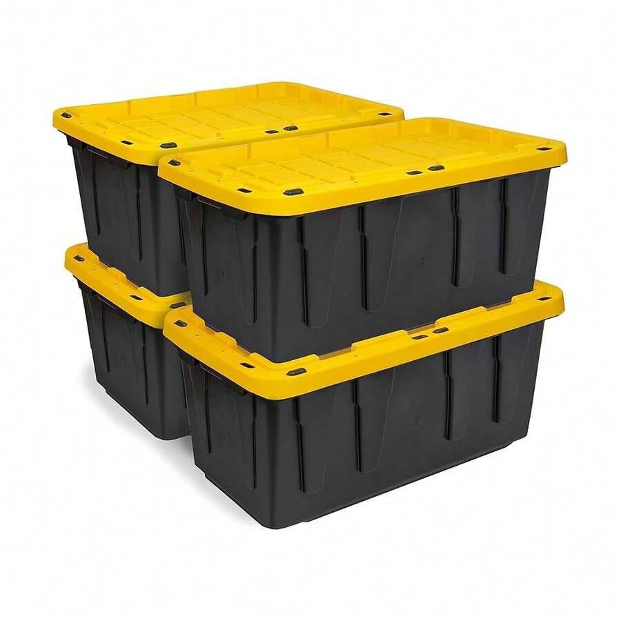 Bla & Yellow, 17-Gallon Heavy Duty Tough Storage Container & Snap-Tight ...