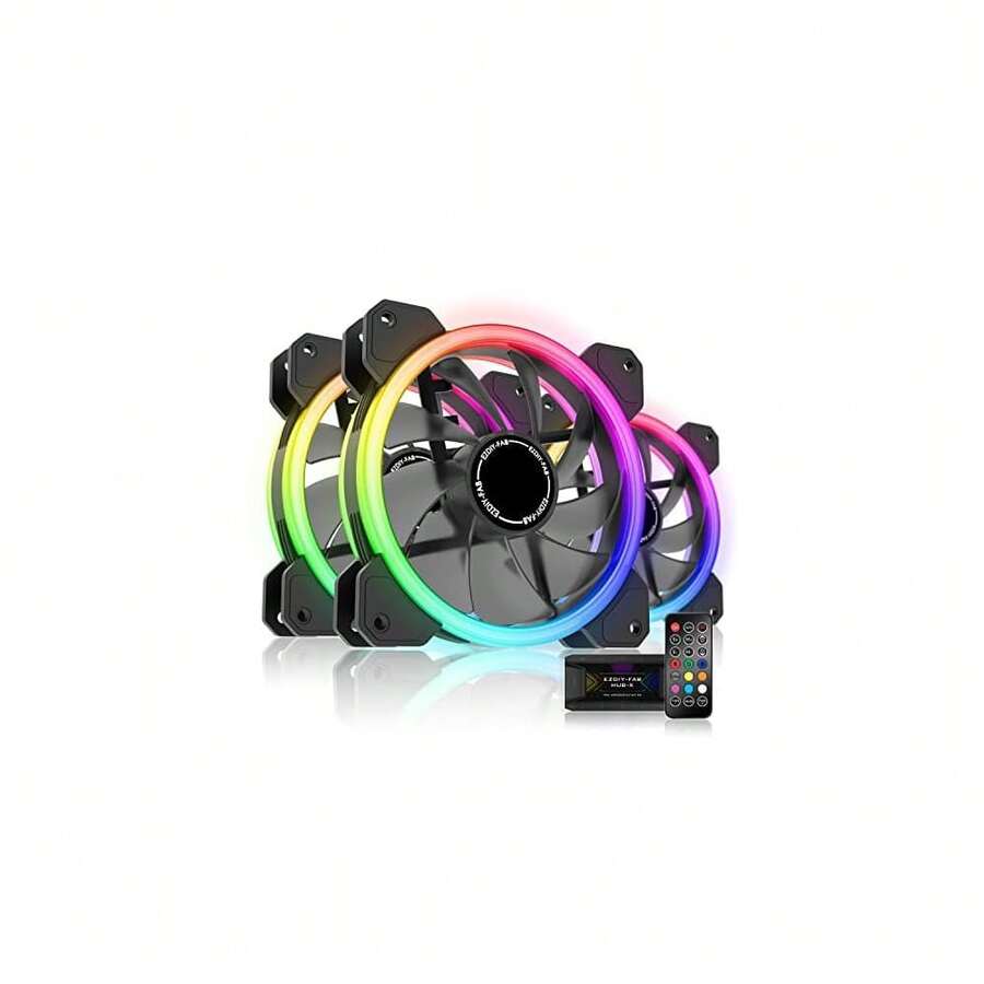 Rgb Dual Ring 120Mm Case Fans,5V Motherboard Sync,Speed Adjustable,Rgb ...