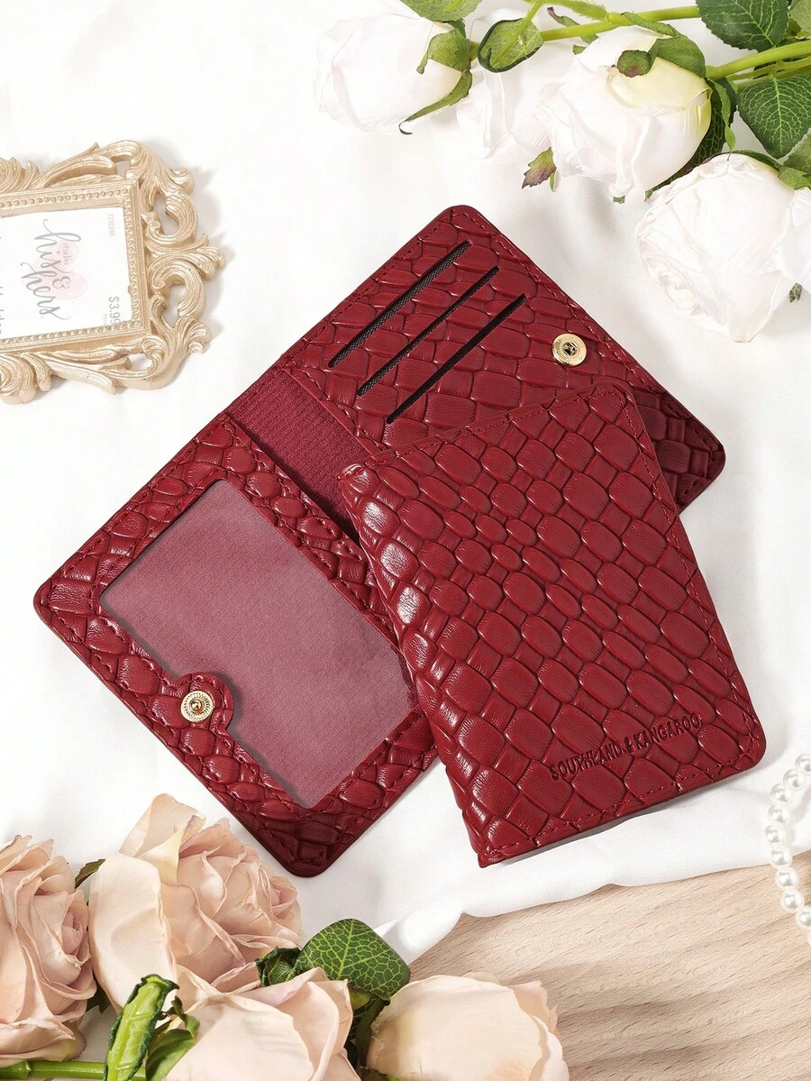 Pink Bow Love Pattern Mini Purse Pocket Wallet Fashion Minimalist Card ...