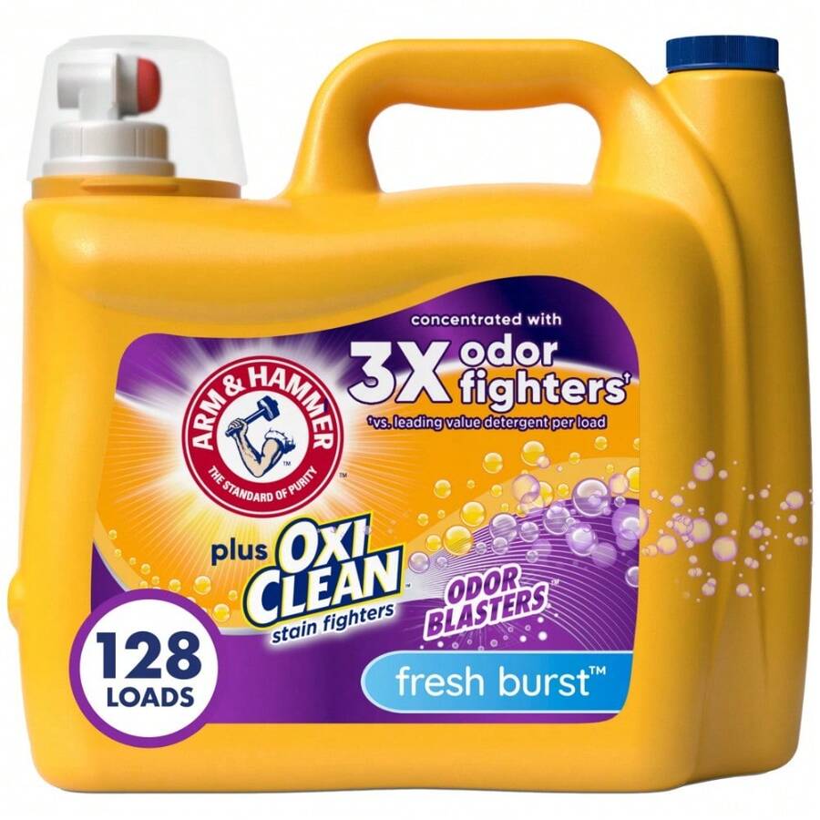 24HR Fresh Burst Laundry Detergent, 128 Loads -Friendly Odor Eliminator ...
