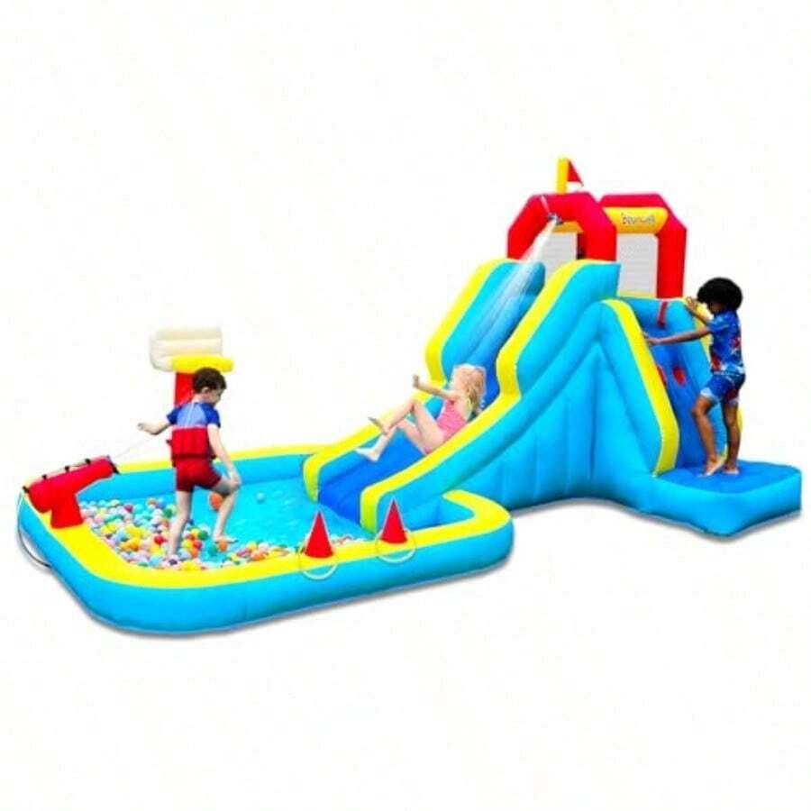 Inflatable Water Slide Blow Up Water Slide With Climbing Wall Water ...
