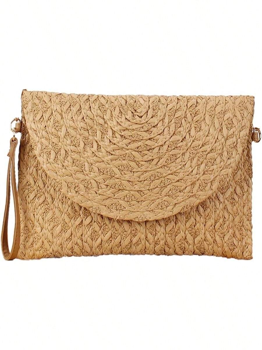 Gets Straw Clutch, Straw Clutch Women Hand-Woven For Summer Beach ...