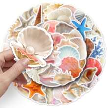 50pcs Shellfish Ocean Style Stickers For Junk Journal Laptop Water Cup ...