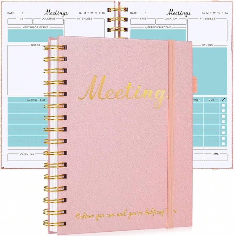 Jubtic Meeting Notebook Work With Action Items Work Notebooks Note Taking And Agenda Organizer