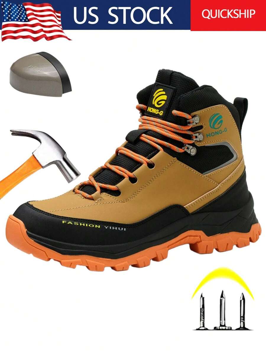 Mens Safety Trainer Sports Steel Toe Boot Anti-Puncture Anti-Smash ...