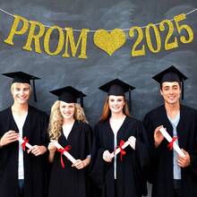 Prom 2025 Banner, 2025 Prom Night Bunting Decorations, Class Of 2025 ...