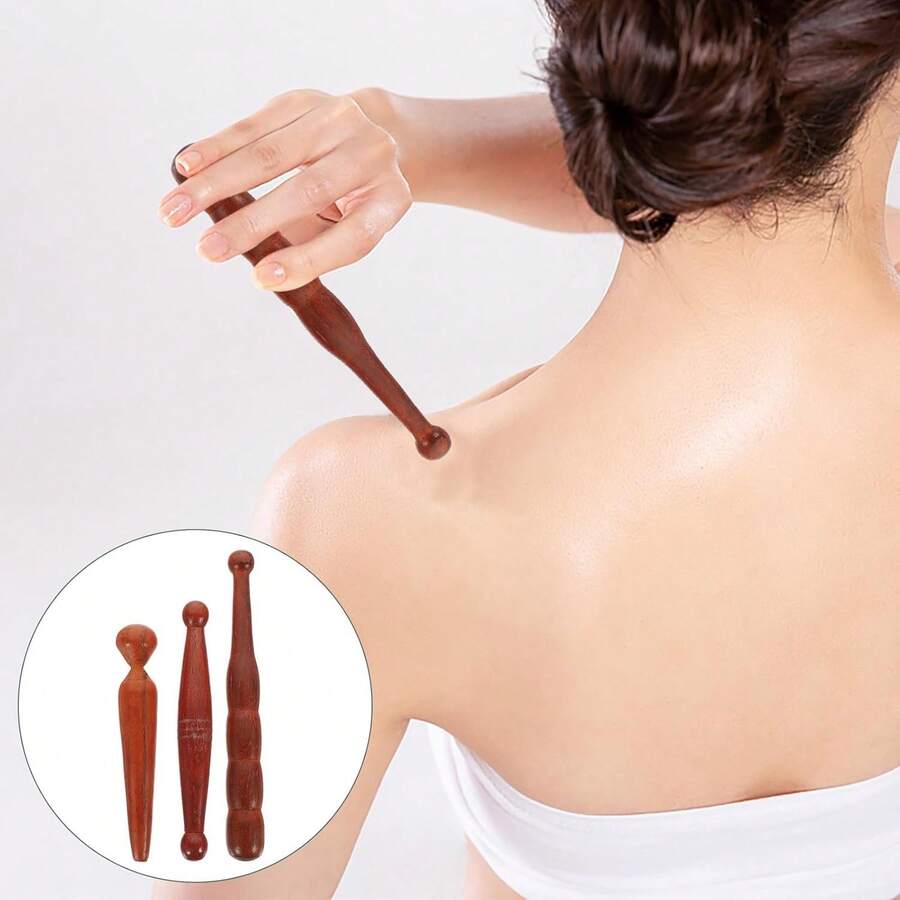 Wooden Massage Stick Set, With Smooth Texture, Gentle Push And Kneading ...