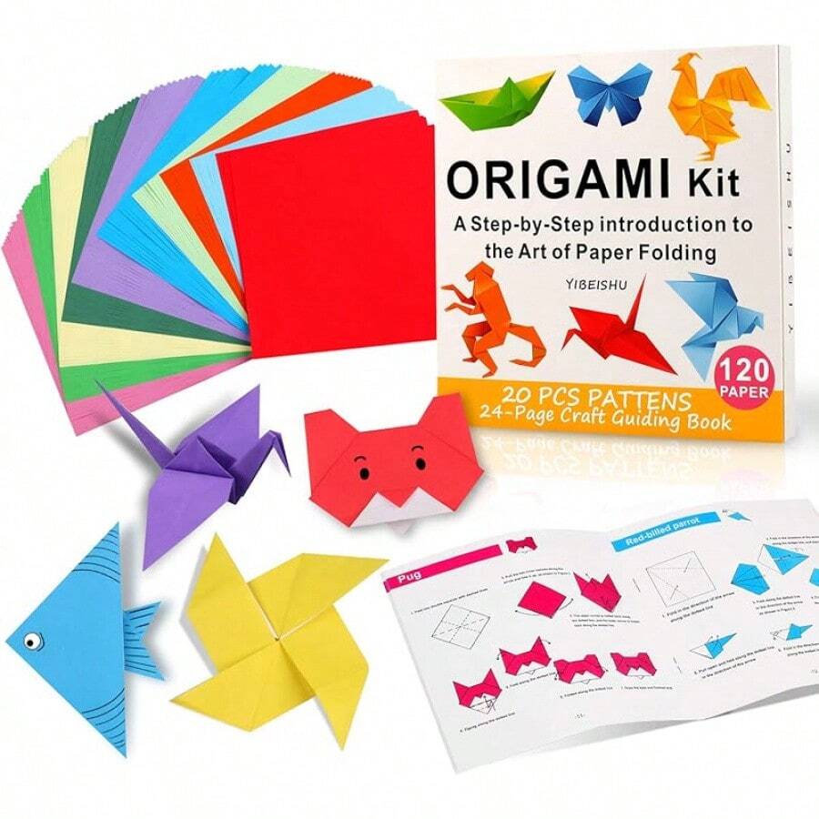 Origami Kit, 120 Sheets Origami Paper With Instructions Book, 6x6 Inch ...