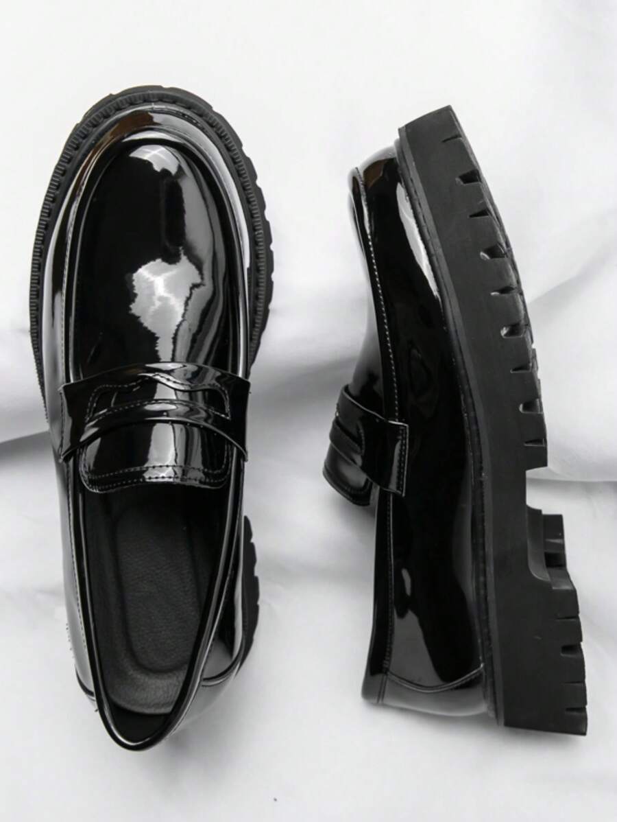 Herren Formale Lederschuhe, Mode Plateau Sneaker mit dicker Sohle für ...