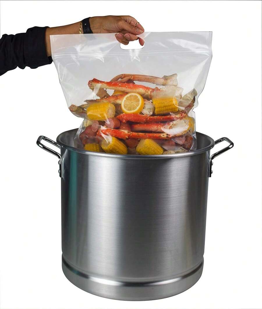 Seafood Boil Bags Large (Pack Of 5) Ideal Boil Bag For Fish, Crab ...