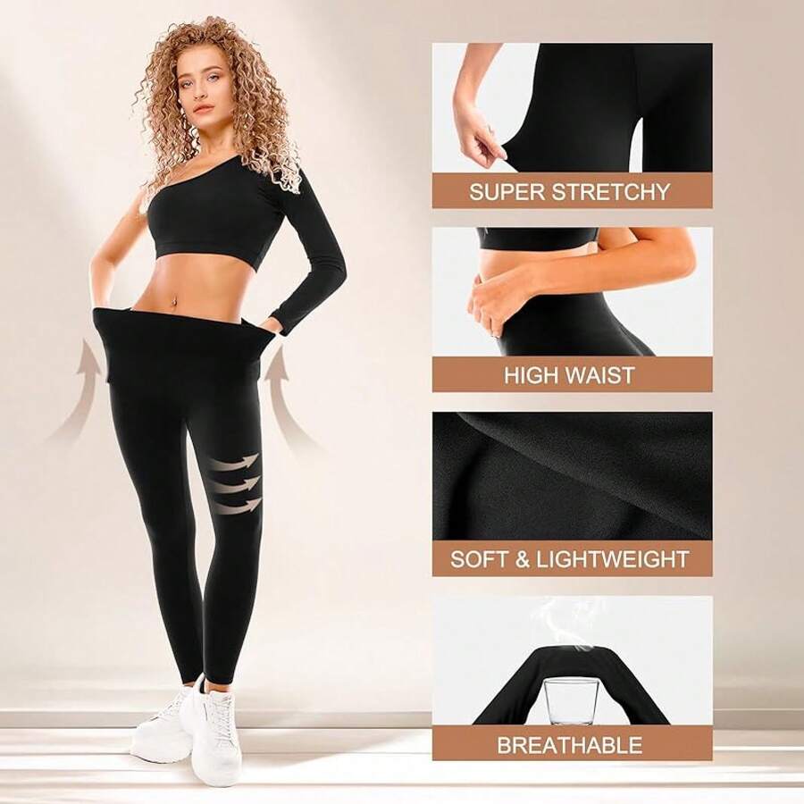 NF-Fall3 Pack Leggings Women - High Waisted Tummy Control Buttery Soft ...