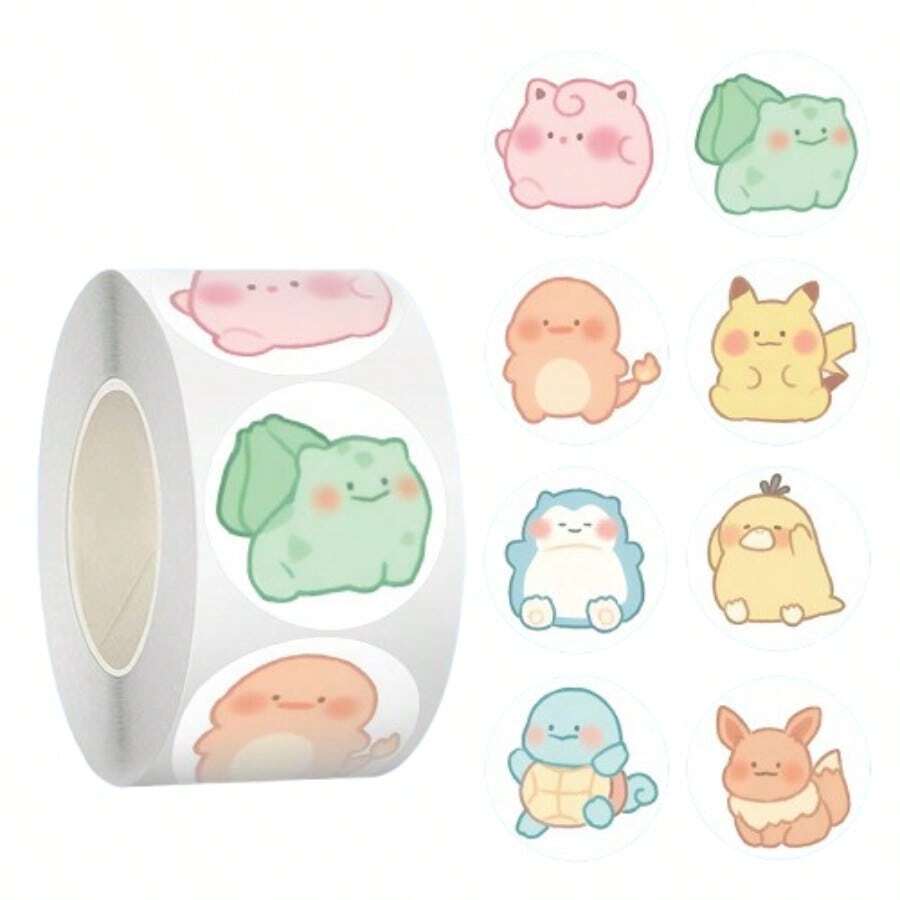 pokemon 500PCS/Roll Kawail Pokemon Cartoon Anime Stickers DIY ...