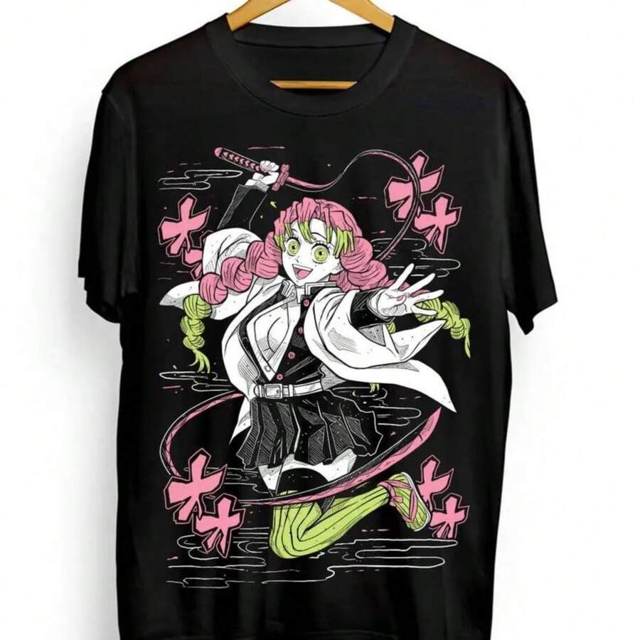 Comfortable Summer Mitsuri T-Shirt Demons Slayers Waifu Cute Anime ...