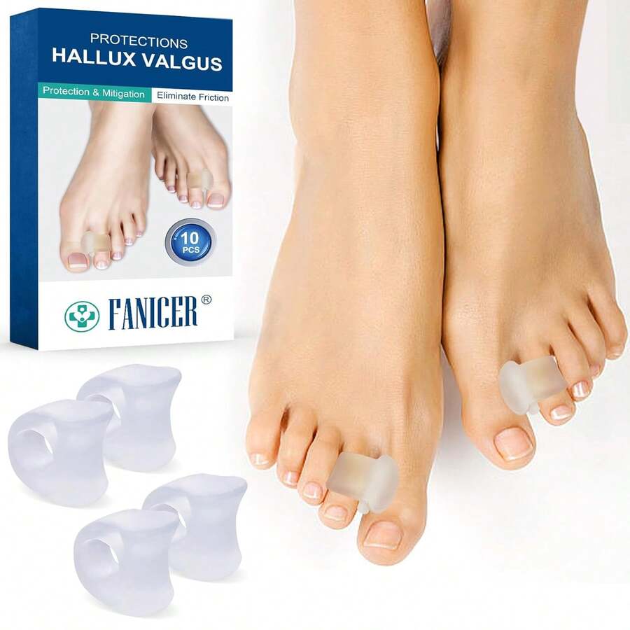 Pack Of 10 Toe Spacers For Overlapping Toes, Gel Toe Separators For Men ...