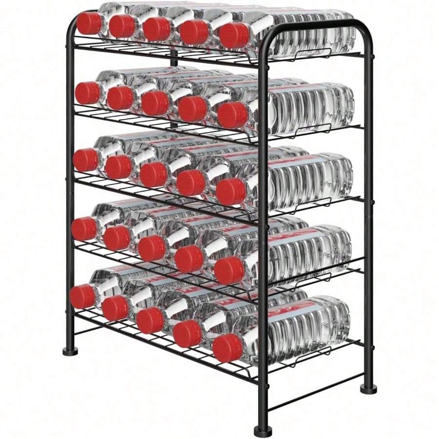 Water Bottle Organizer 5 Tier Standing Water Bottle Storage Rack Metal ...