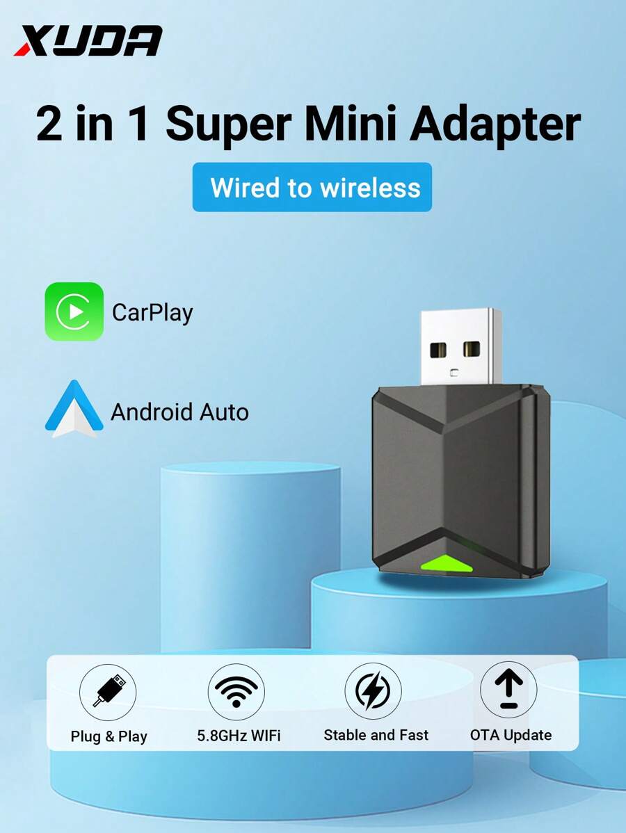 XUDA XUDA 2025 NIEUWE Mini bekabelde naar draadloze 2-in-1 super mini ...