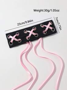 1pc Fashion Punk Headband, Gothic Bowknot Soft Non-Slip Elastic Hollow ...