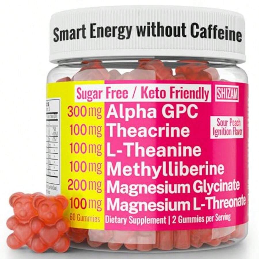 Neuro Energy Gummies Caffeine Sugar Free Gum Alternative Methylated ...