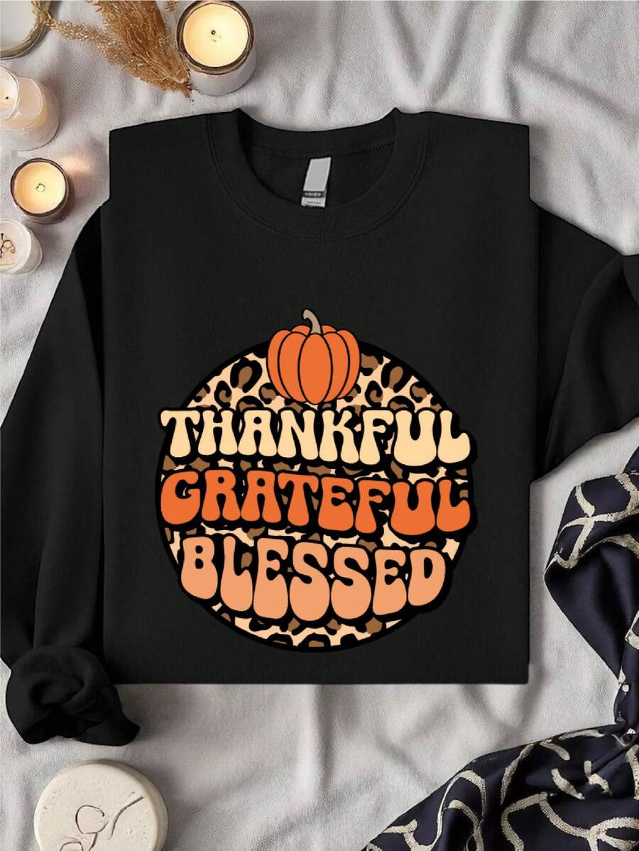 Thankful Grateful Sweatshirt, Thankful Sweater, Thanksgiving Gift ...